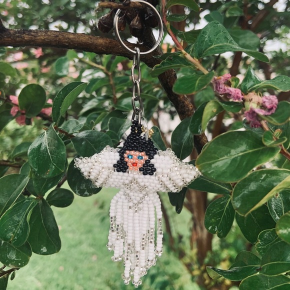 MEXICANA | Accessories | Huichol Beaded Keychain Mexican Handmade Angel ...